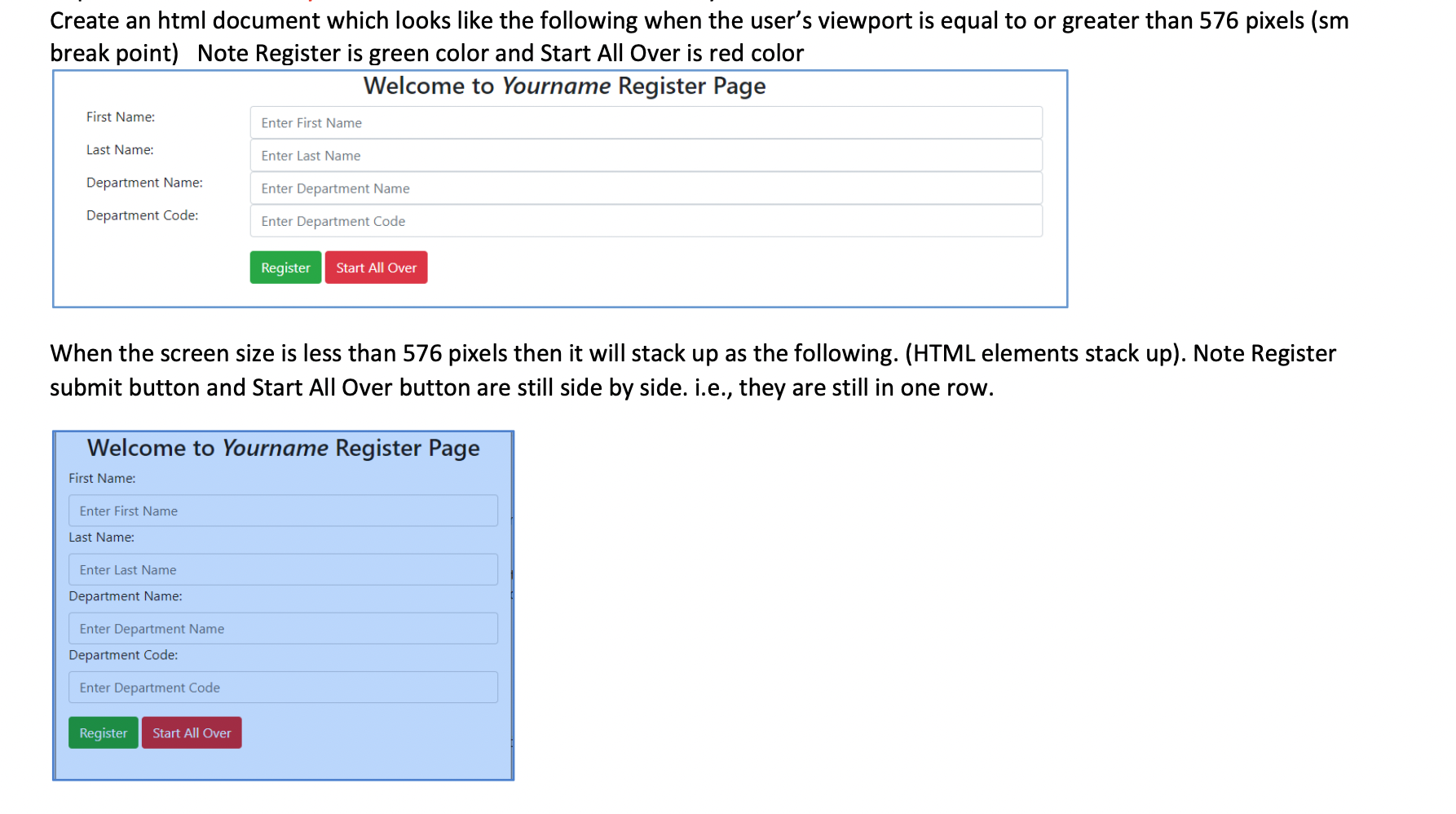 Solved Create an html document which looks like the | Chegg.com