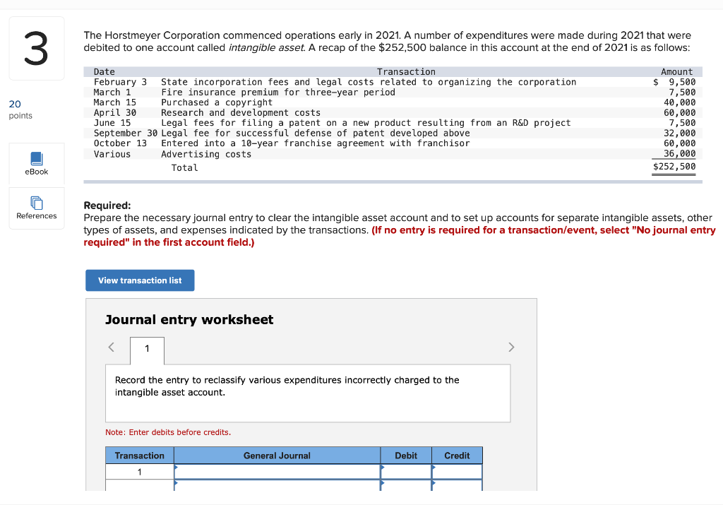 Solved The Horstmeyer Corporation commenced operations early | Chegg.com