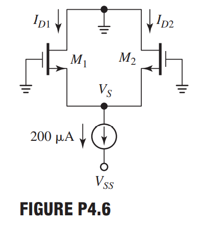 Solved 4.6 (a) Find ID1, ID2, and VS in the circuit of Fig. | Chegg.com