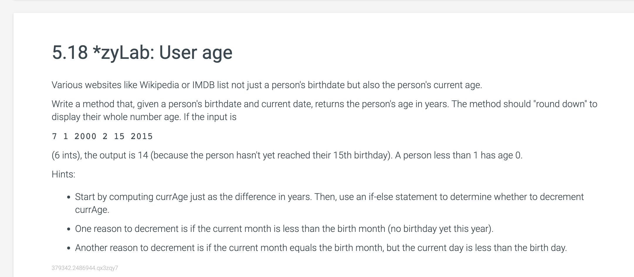 Solved import java.util.Scanner; public class UserAge { | Chegg.com