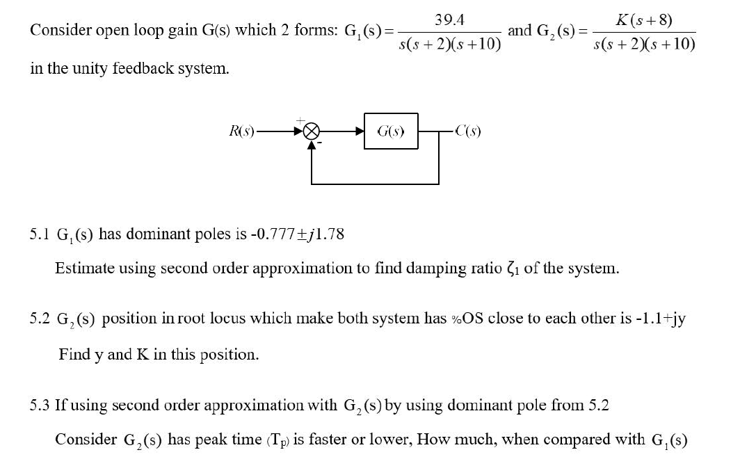 Solved Consider open loop gain G(s) which 2 forms: G1( | Chegg.com