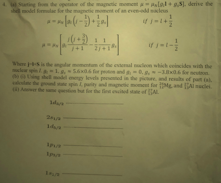 Solved 4. (a) Starting from the operator of the magnetic | Chegg.com