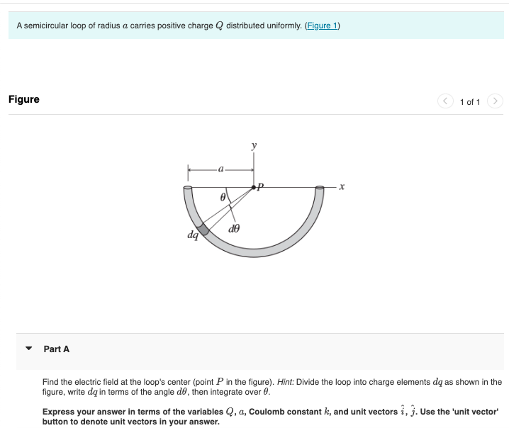 Solved A semicircular loop of radius a carries positive | Chegg.com