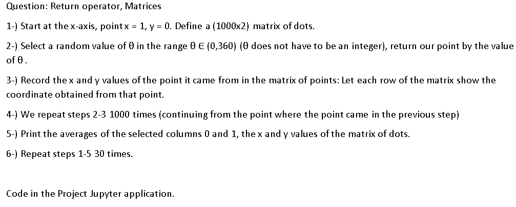 Question: Return operator, Matrices 1-) Start at the | Chegg.com