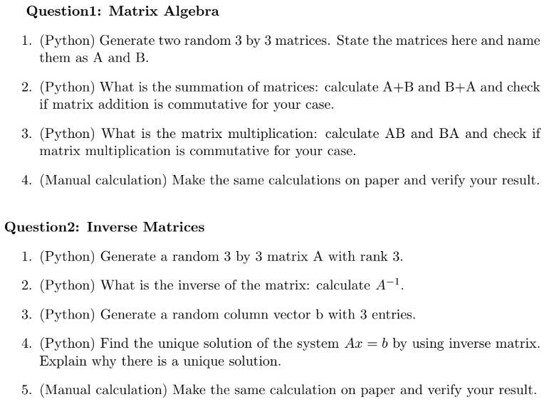 Solved It's a linear algebra homework, I'd appreciate it if | Chegg.com