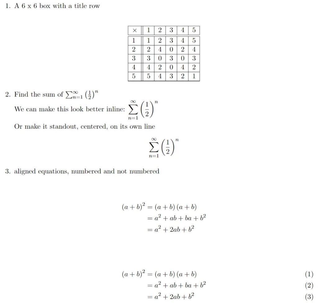 Solved 1. A 6 x 6 box with a title row X 2 3 4 5 1 1 2 3 4 5 | Chegg.com