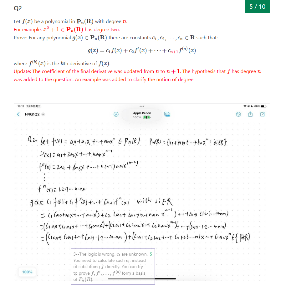 Solved Let f(x) be a polynomial in Pn(R) with degree n. For | Chegg.com
