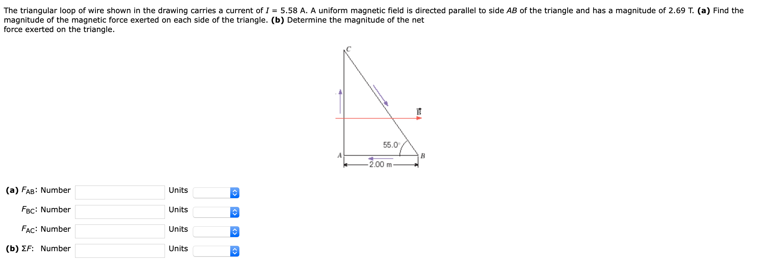 Solved The triangular loop of wire shown in the drawing | Chegg.com