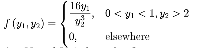 Solved a)Are Y1 and Y2 independent?b)Find E (Y1 − Y2) and E | Chegg.com
