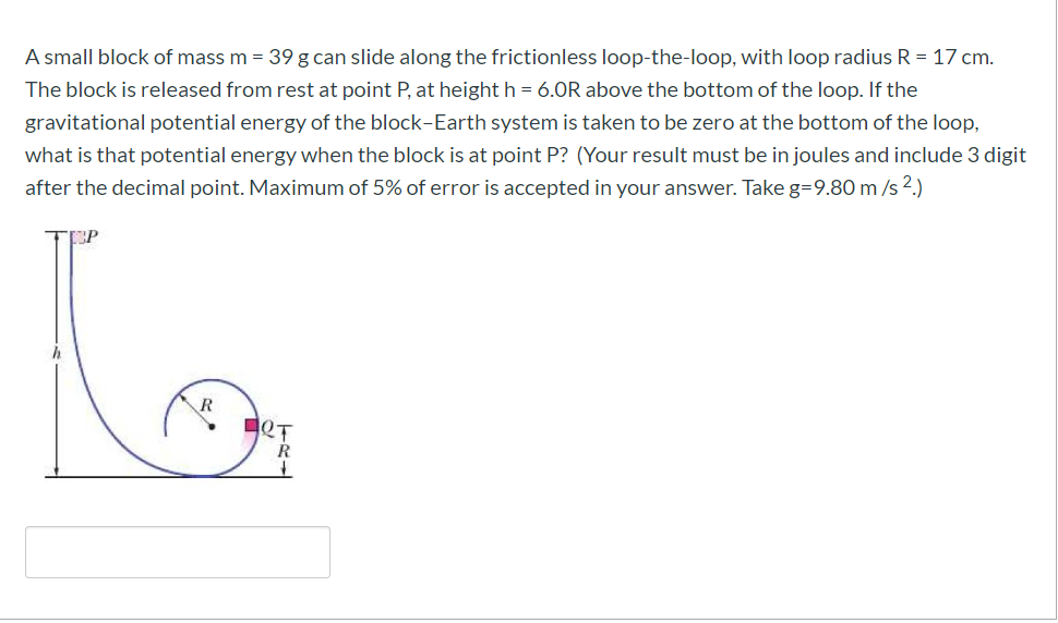 Solved A small block of mass m = 39 g can slide along the | Chegg.com