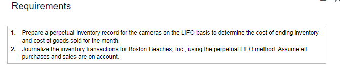 Solved equirement 1. Prepare a perpetual inventory record | Chegg.com