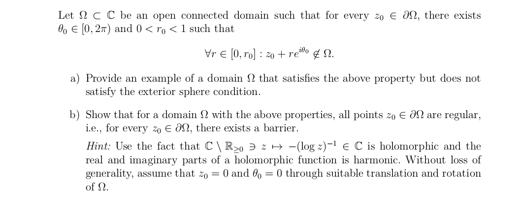Solved Let Ω⊂C be an open connected domain such that for | Chegg.com