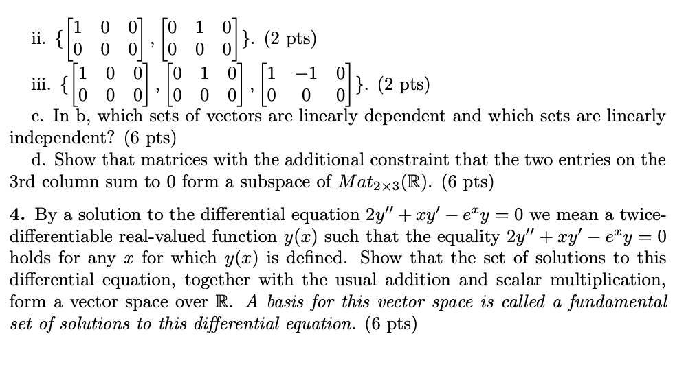 Solved 3. a. Show that the set of 2 x 3 matrices with | Chegg.com