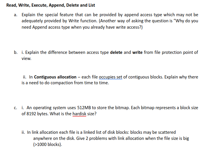 Solved Read Write Execute Append Delete And List A 7072