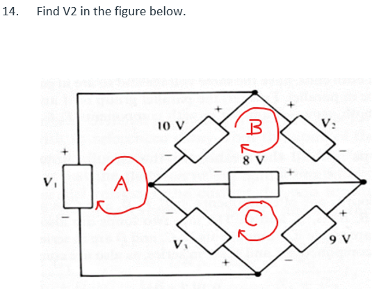 Solved 14. Find V2 in the figure below. | Chegg.com
