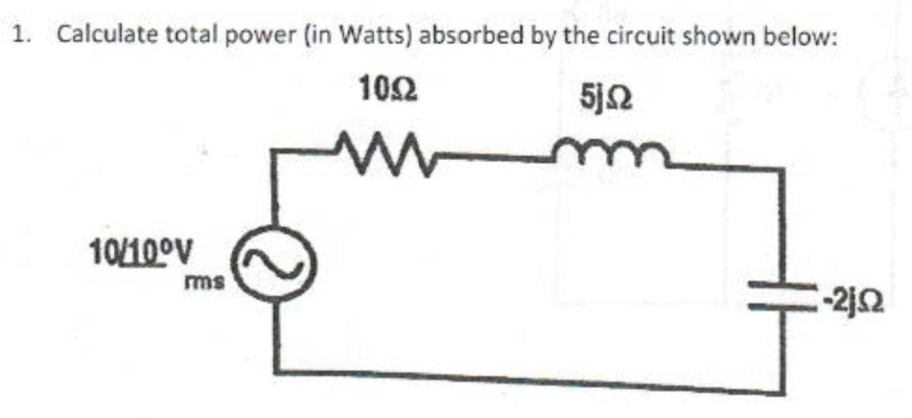 Solved Calculate total power (in Watts) absorbed by the | Chegg.com