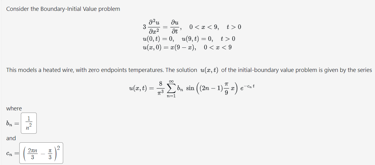 Solved Consider The Boundary Initial Value Problem 4523