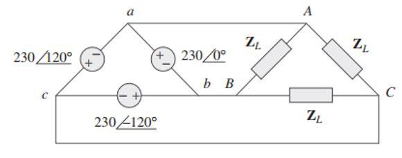 Solved Three 230 V generators form a delta-connected source | Chegg.com
