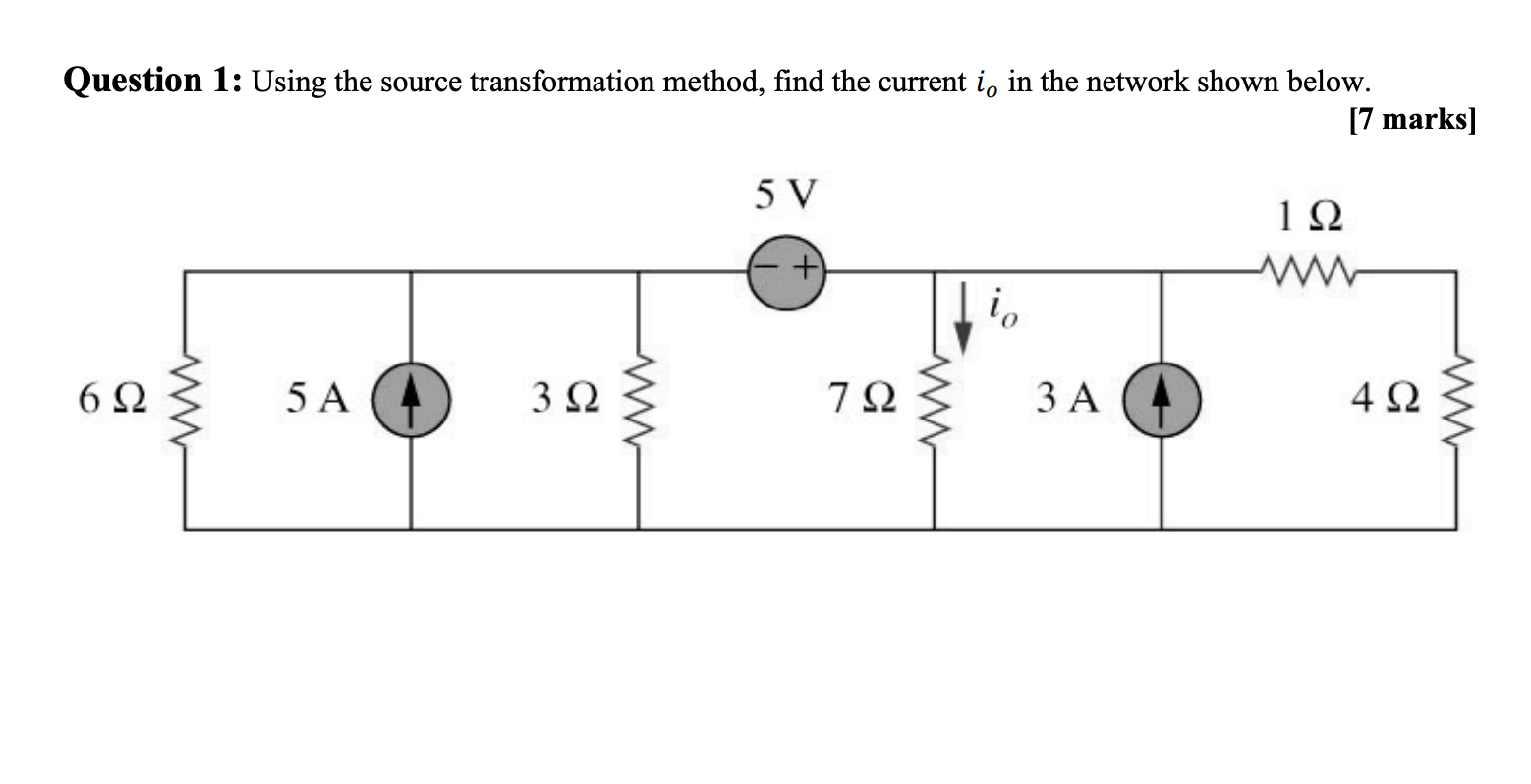 Solved Question 1 Using The Source Transformation Method 6430