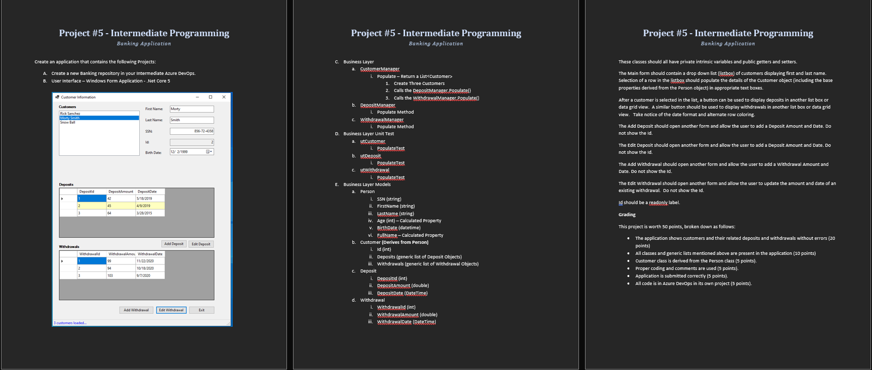 Project #5 - Intermediate Programming Banking | Chegg.com