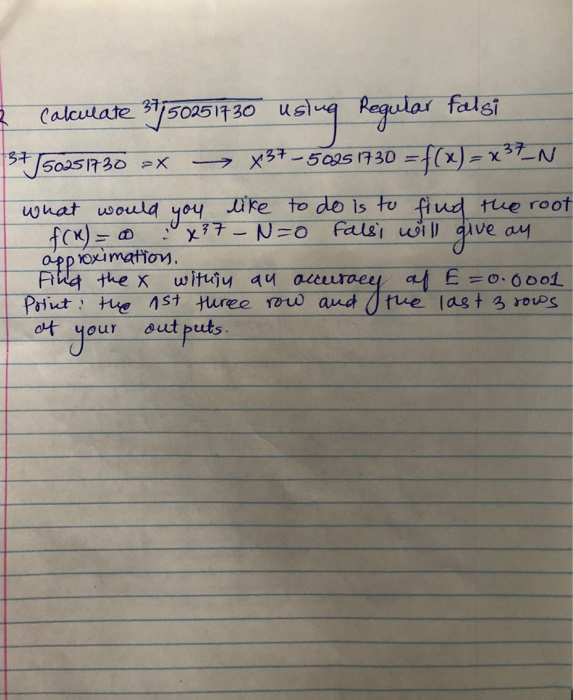 Use Regular Falsi Method in Matlab to calculate | Chegg.com