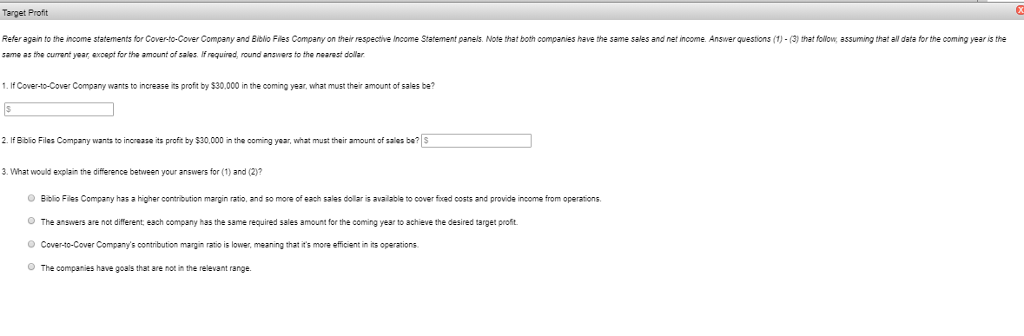 Solved come Statement Income Statement Biblio Files | Chegg.com