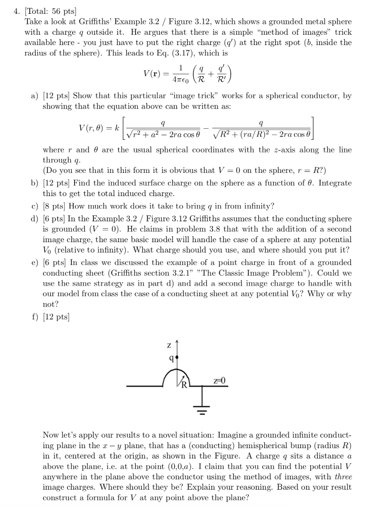 Solved 4. [Total: 56 pts] Take a look at Griffiths' Example | Chegg.com