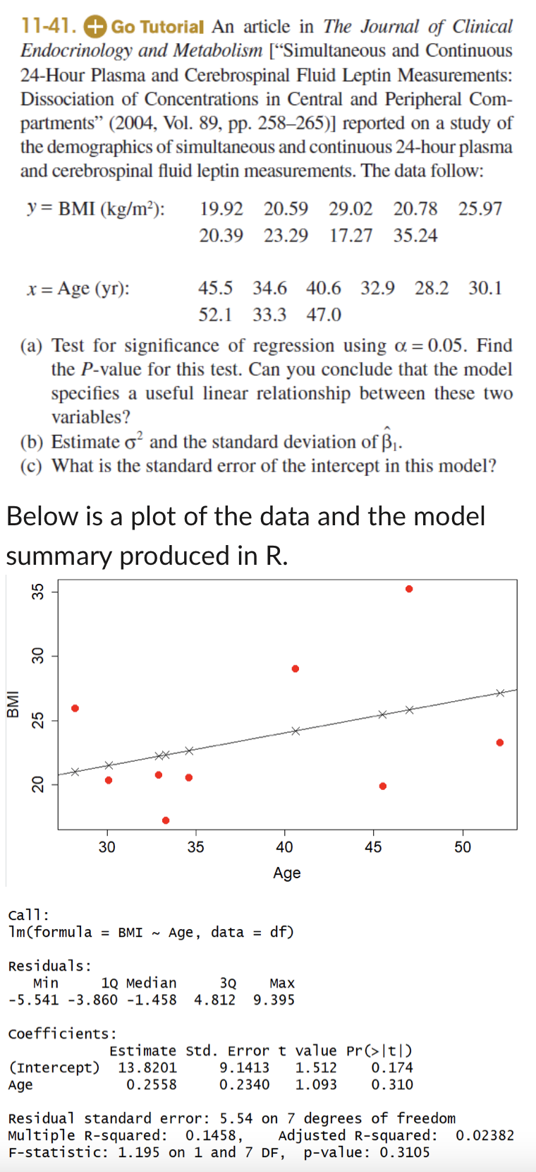 Solved answer these questions only a) Test for significance | Chegg.com