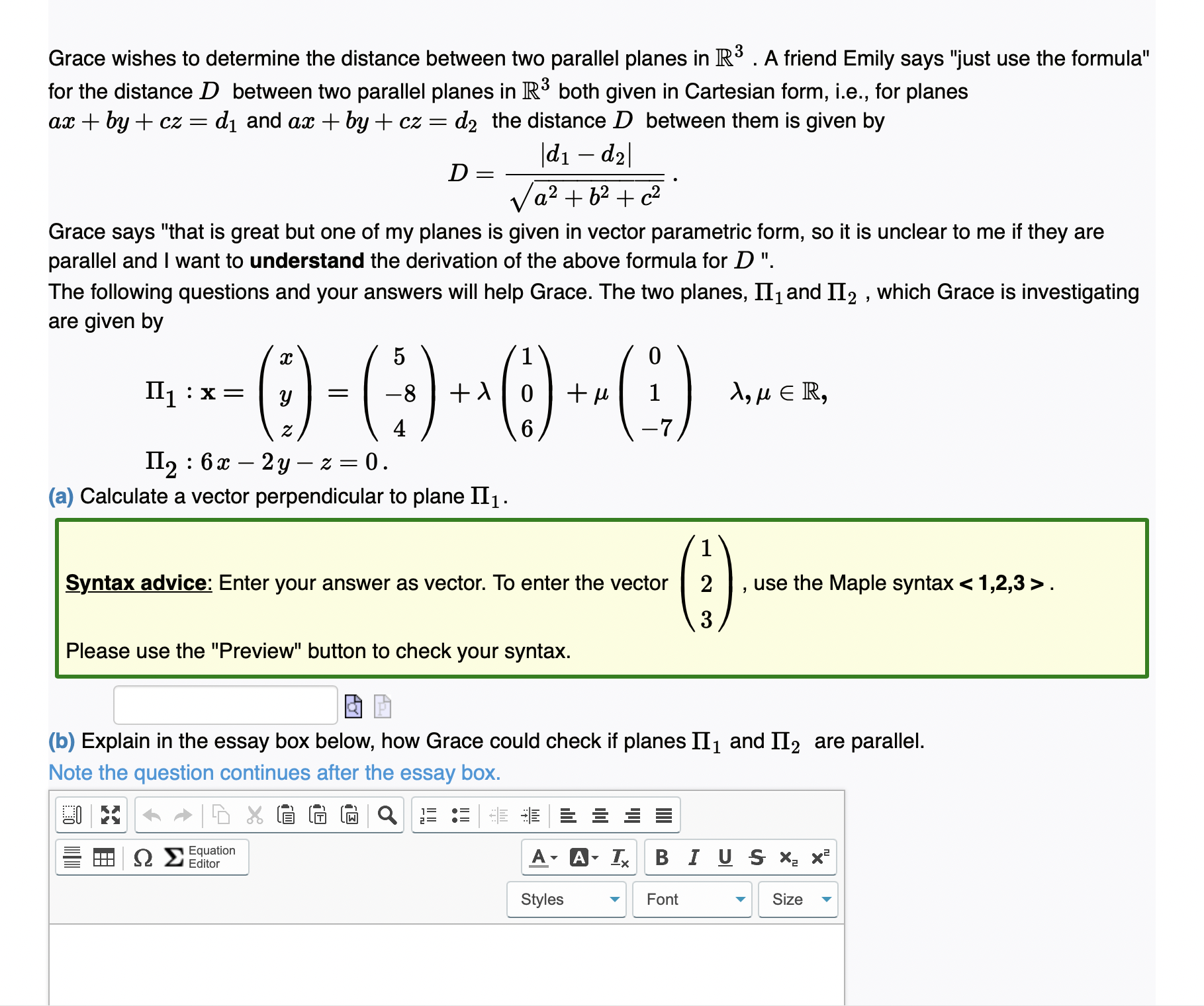 Solved Grace wishes to determine the distance between two | Chegg.com