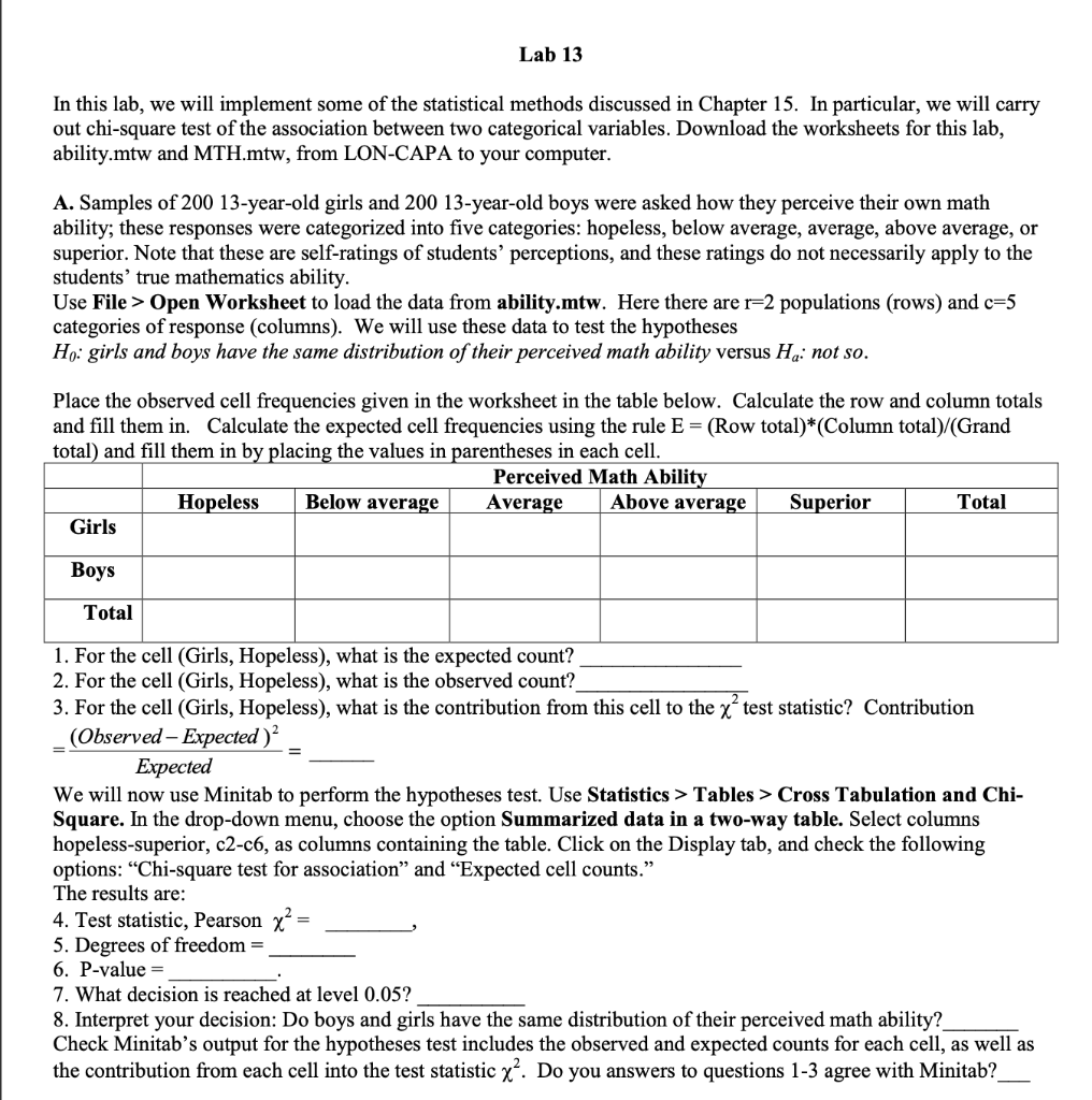 Lab 13 In this lab, we will implement some of the | Chegg.com
