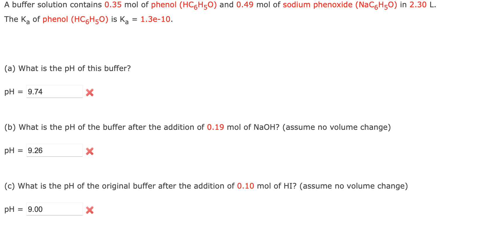 Solved A buffer solution contains 0.35 mol of phenol | Chegg.com