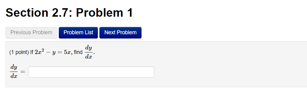 Solved Section 2.7: Problem 1 Previous Problem Problem List | Chegg.com