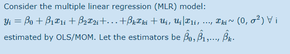 Solved 1）Under assumptions MLR.1, MLR.2 and MLR.3, the | Chegg.com