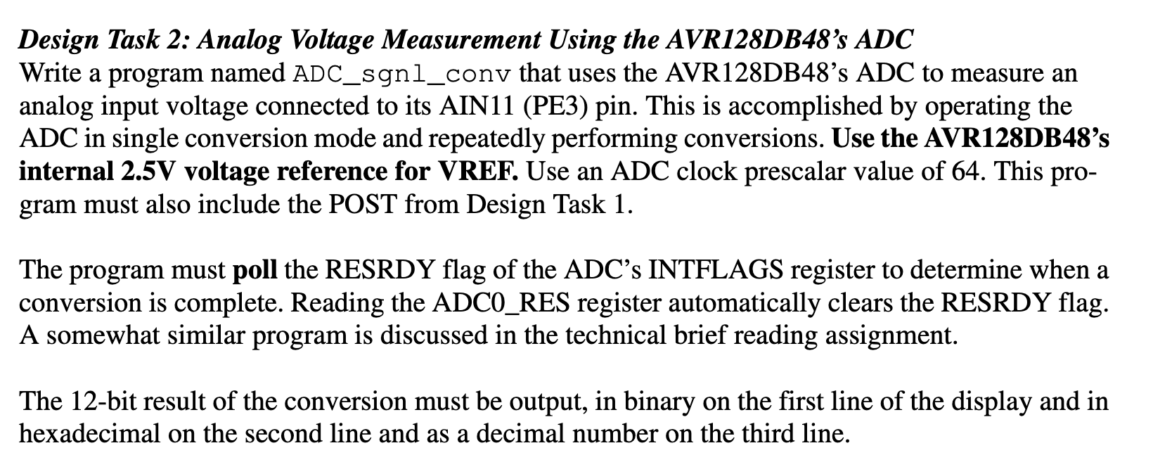 Solved Please help me write a code for AVR assembly and | Chegg.com