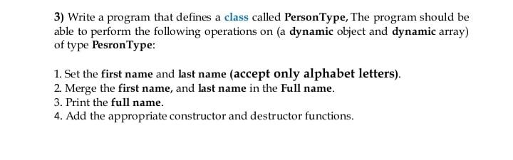 Solved 3) Write a program that defines a class called | Chegg.com