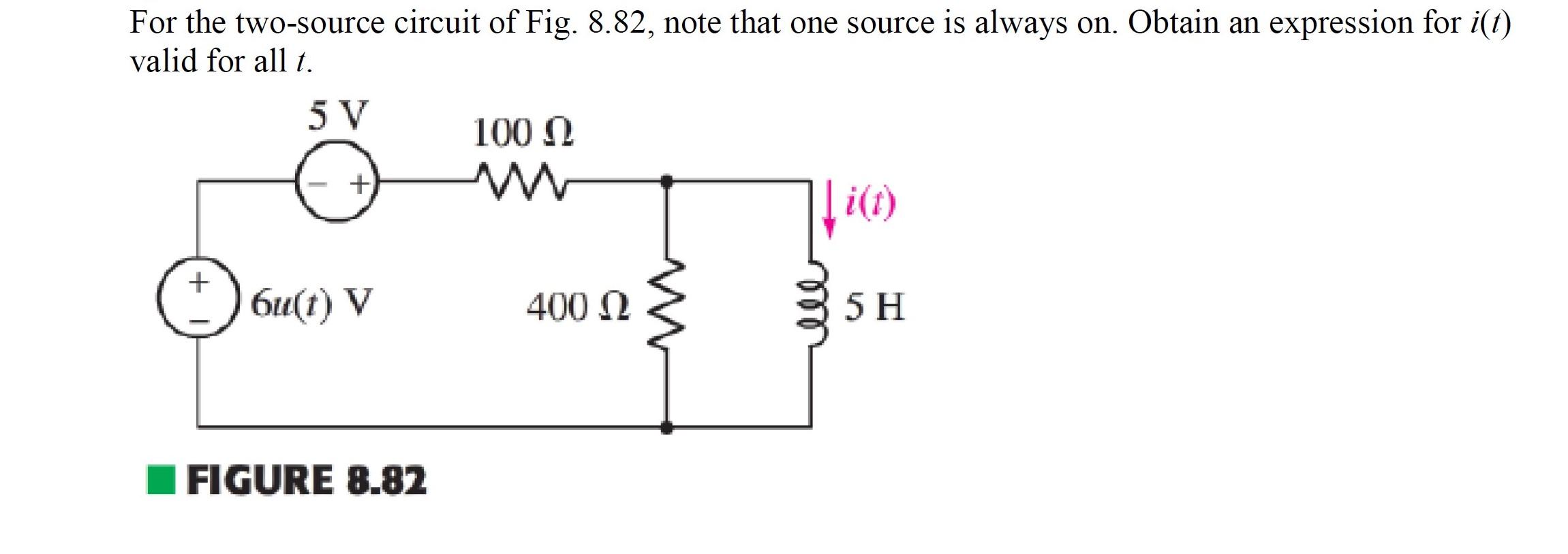 Solved For the two-source circuit of Fig. 8.82, note that | Chegg.com