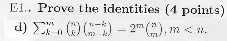 Solved E1.. Prove the identities ( 4 points) d) | Chegg.com