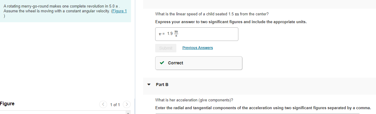 Solved A rotating merry-go-round makes one complete | Chegg.com