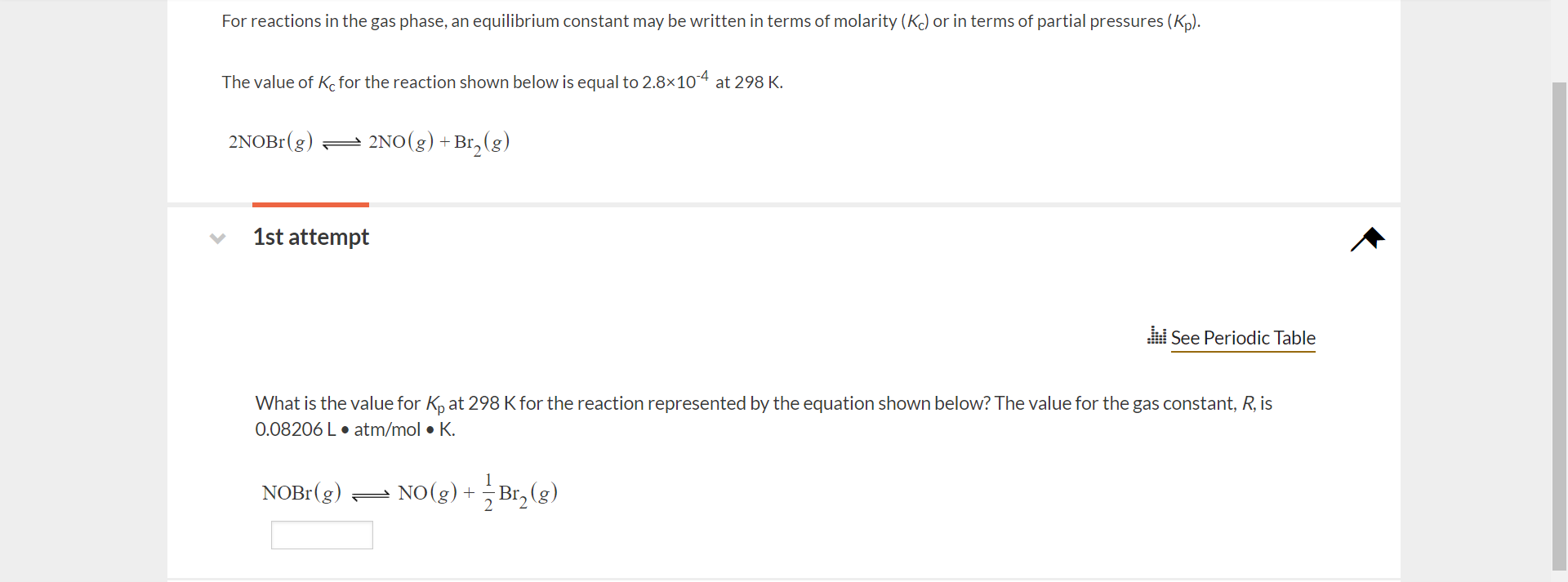 Solved Kc Kp Kc ﻿for the reaction shown below is ﻿equal | Chegg.com