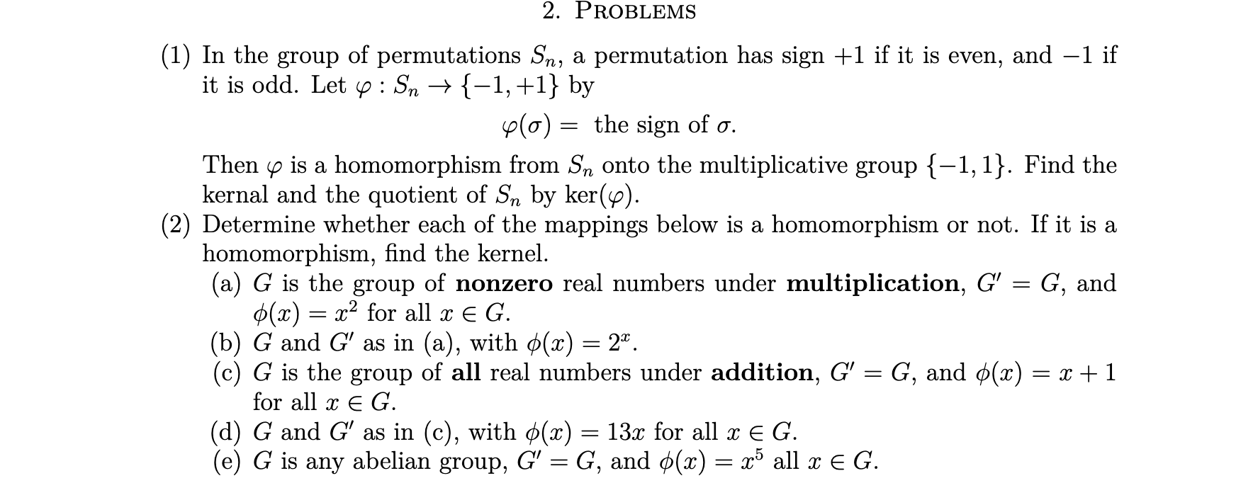 Solved (1) In the group of permutations Sn, a permutation | Chegg.com