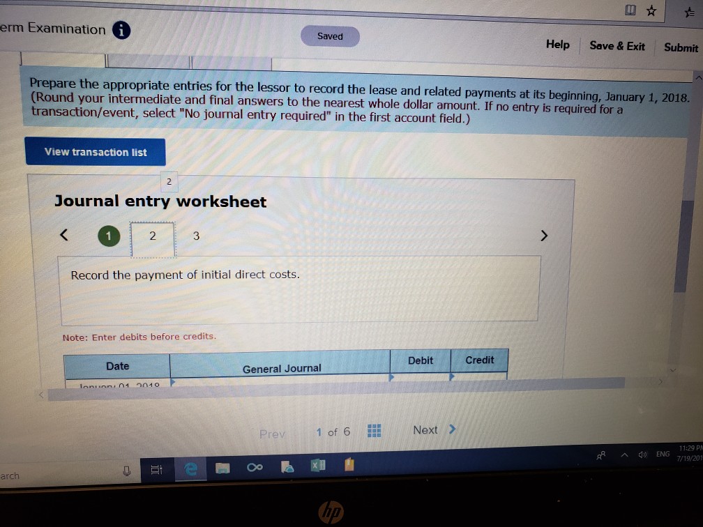 Solved erm Examination Saved Help Save & Exit S Terms of a | Chegg.com