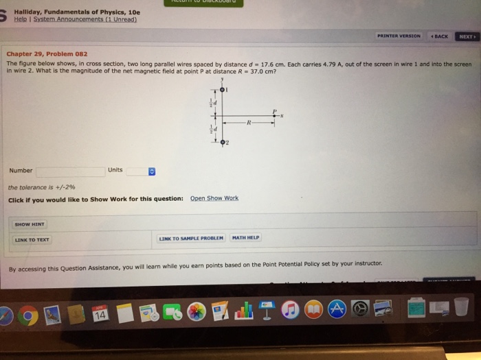 Solved The Figure Below Shows In Cross Section Two Long