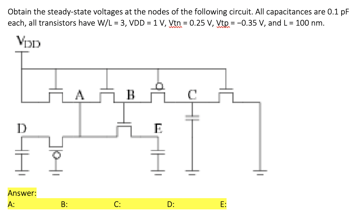 Solved Obtain the steady-state voltages at the nodes of the | Chegg.com