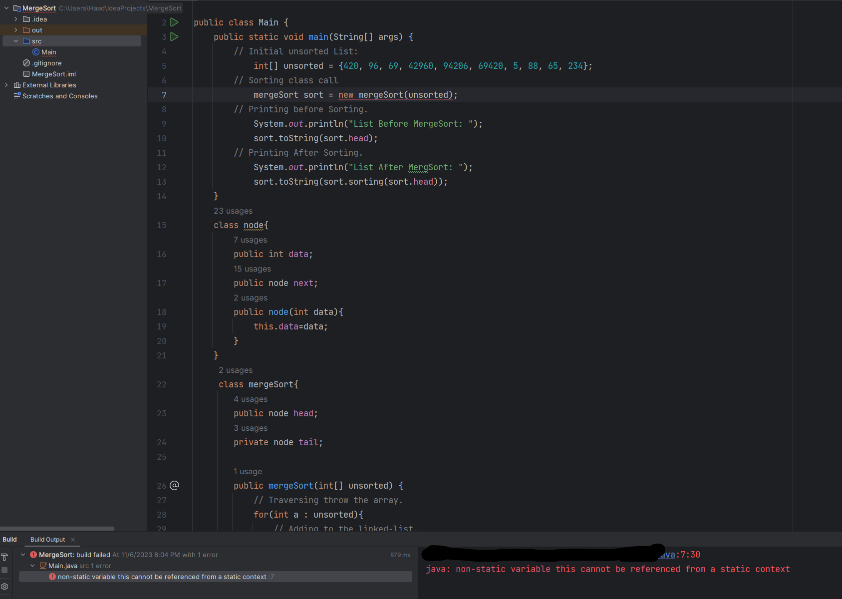 Solved I need help with my code I am getting error which can | Chegg.com