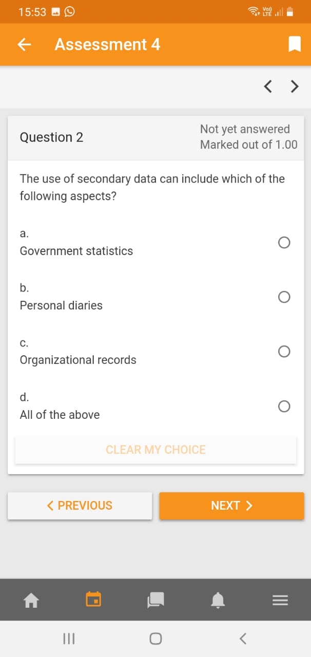 Solved The use of secondary data can include which of the | Chegg.com