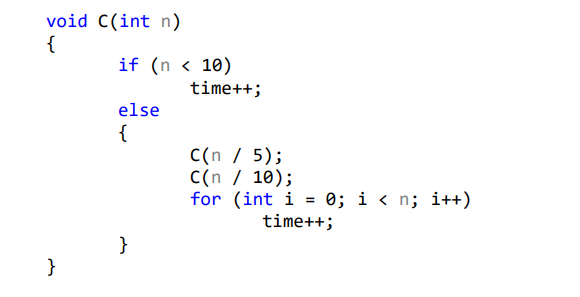 Solved via recursion tree need to find the Big O run time | Chegg.com