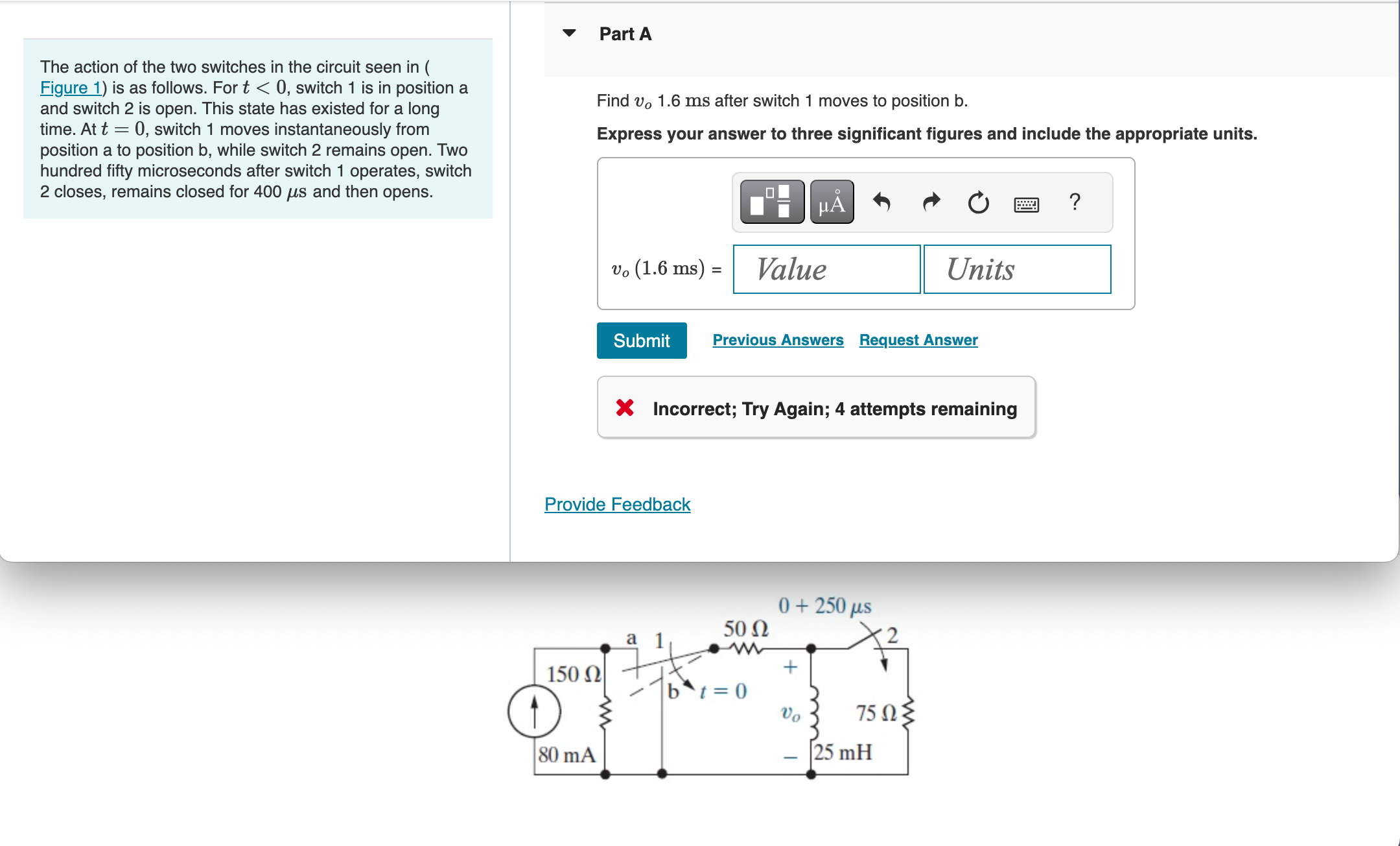Solved The action of the two switches in the circuit seen in | Chegg.com