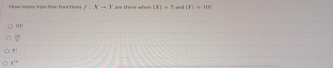 Solved How many injective functions f : Х – Y are there when | Chegg.com