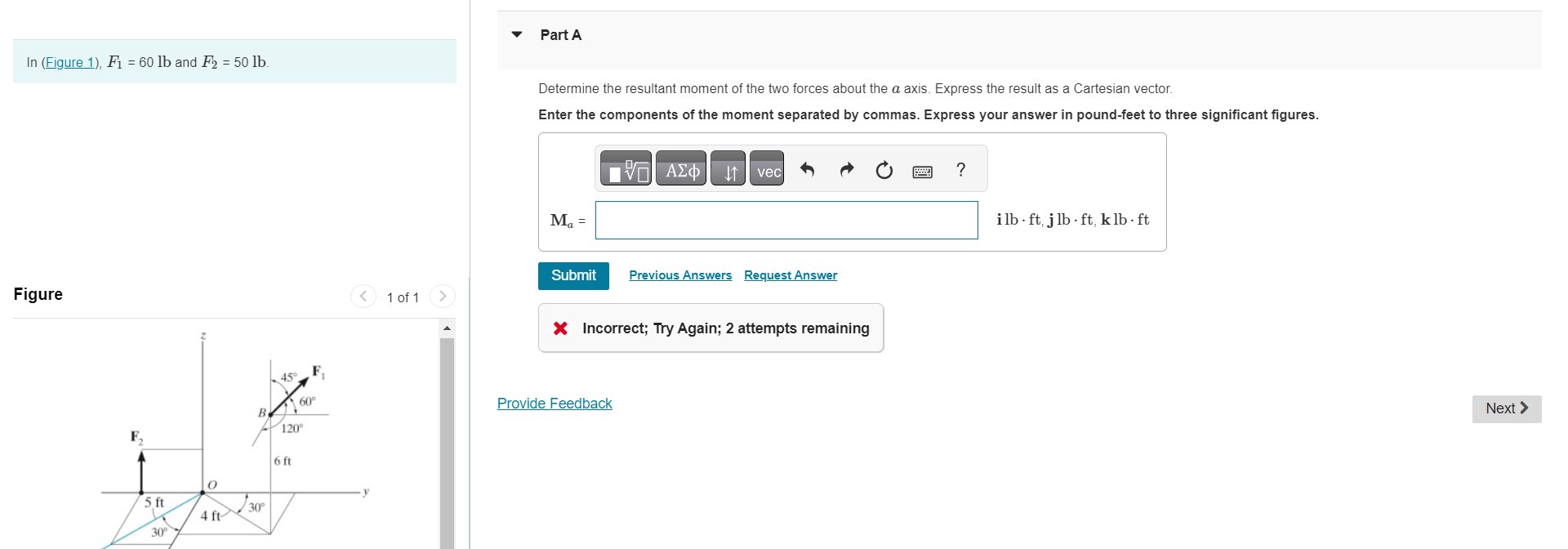 Determine the resultant moment of the two forces | Chegg.com