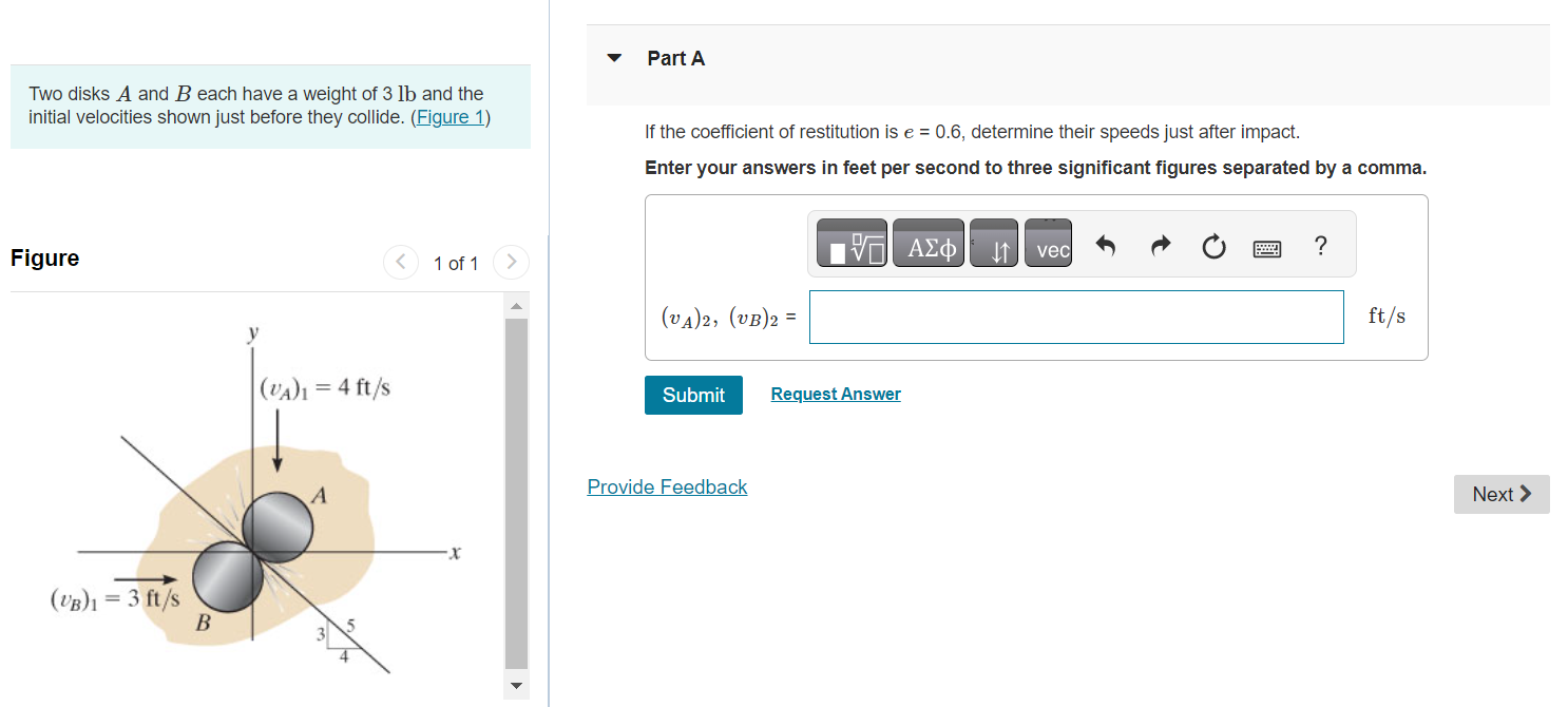 Solved Two disks A and B each have a weight of 3lb and the | Chegg.com